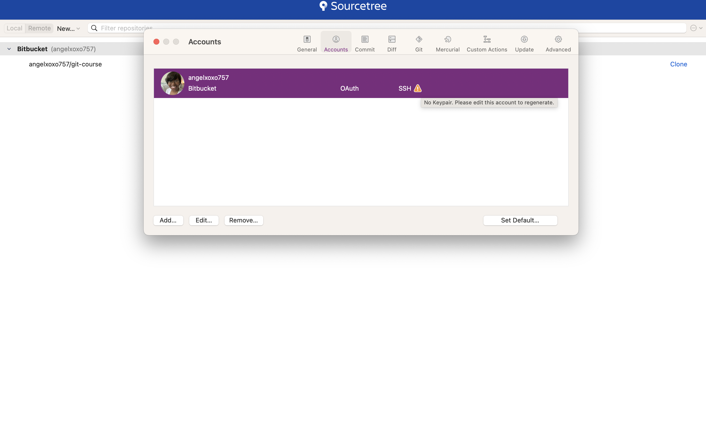 How to install existing SSH Key into Sourcetree