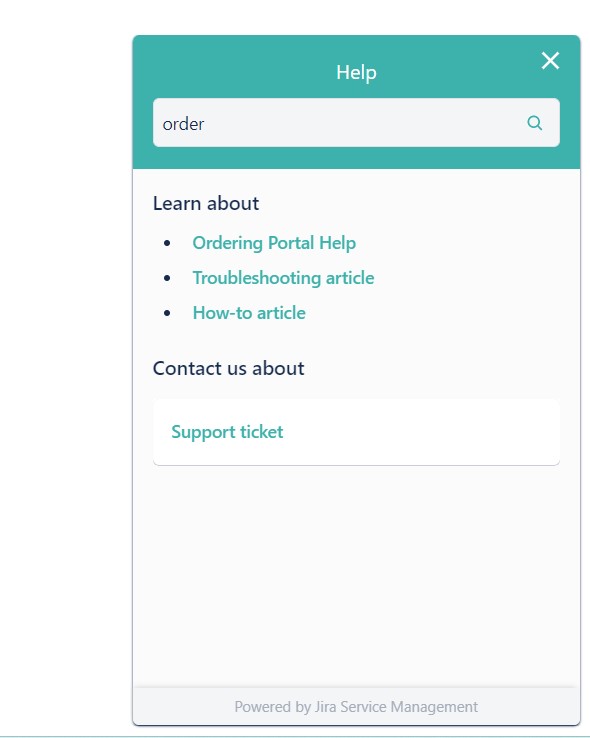 Help widget with pre populate text in search box