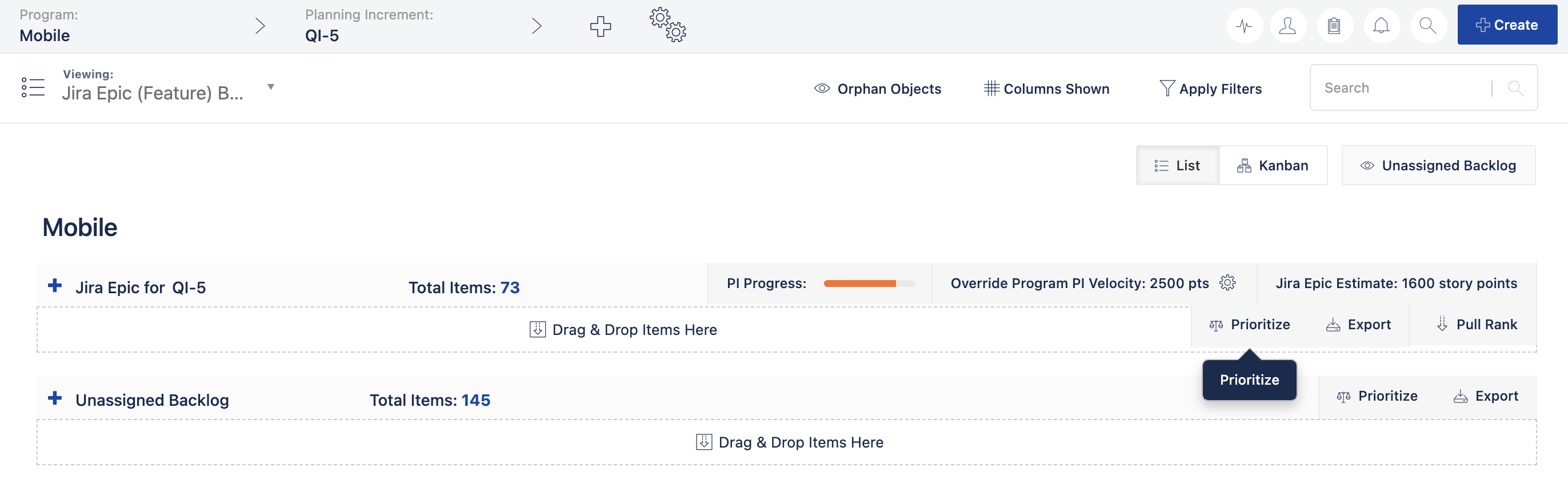 Automatic capacity monitoring for features