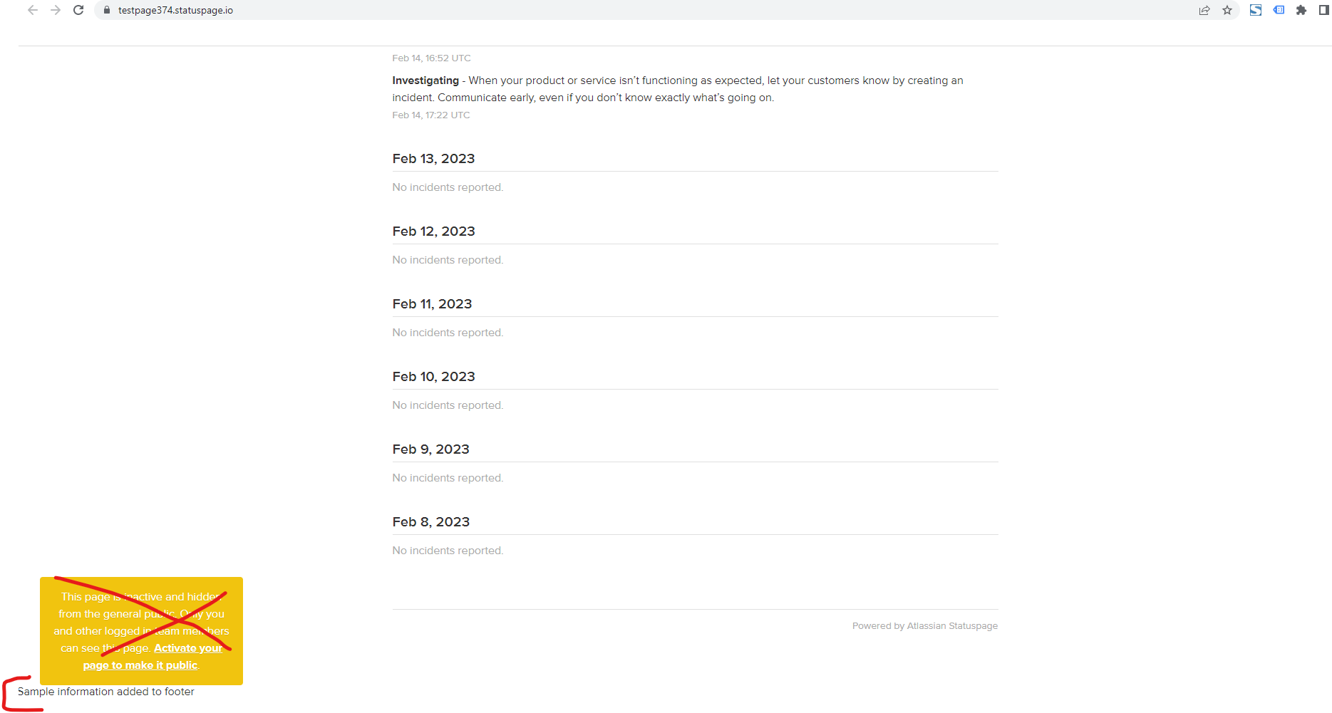 Solved: Is Status Page custom html/css broken?