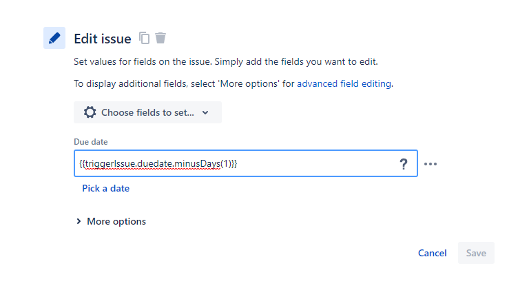 Solved: How to subtract one day from due date?