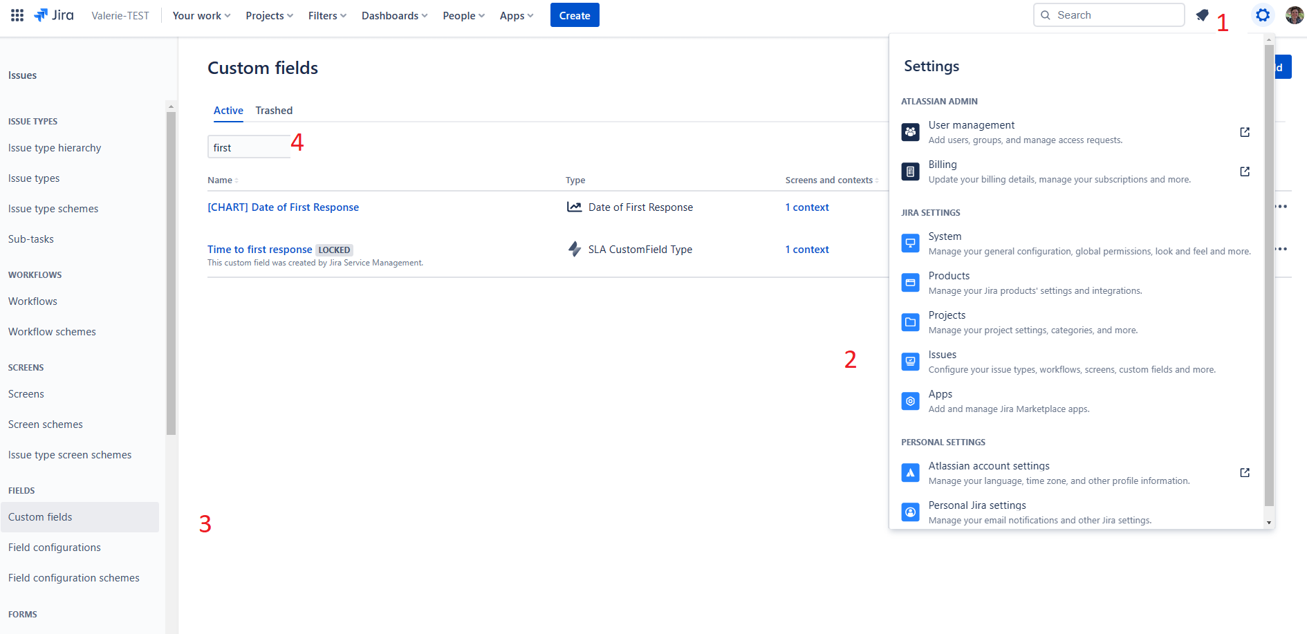 how to know first response time in and if my field...