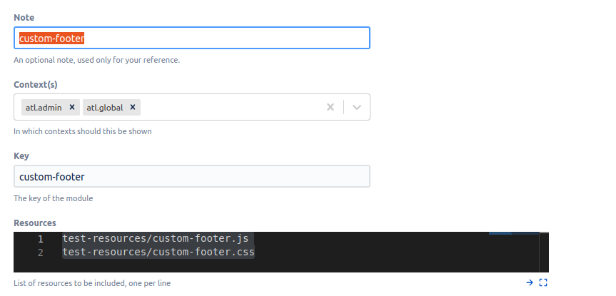 How to create custom Footer with Script Runner