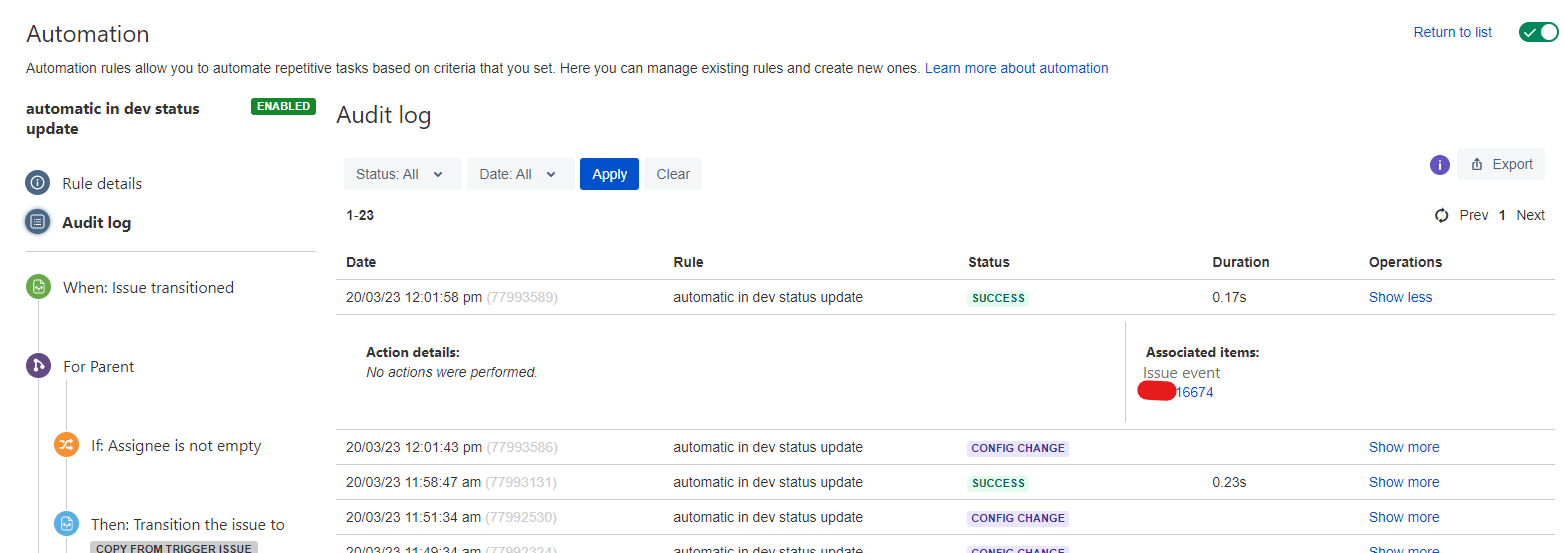 Source ticket status change based upon linked tick...