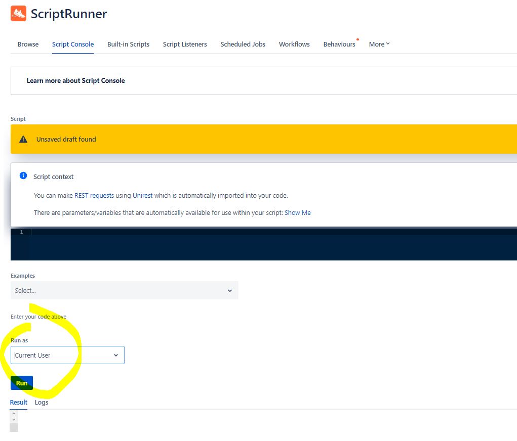 How to activate script runner "Switch User Functio...
