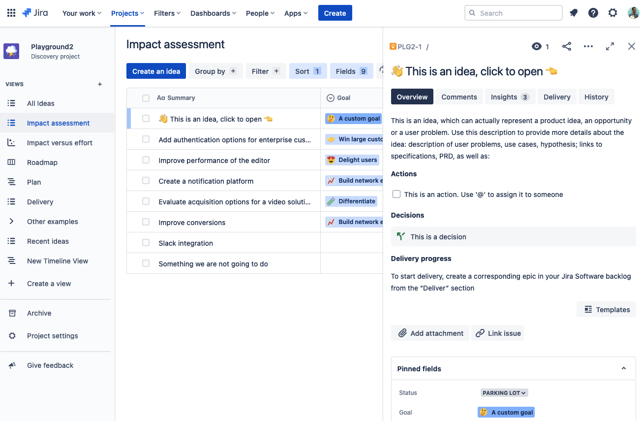 Jira Product Discovery - views and the fields