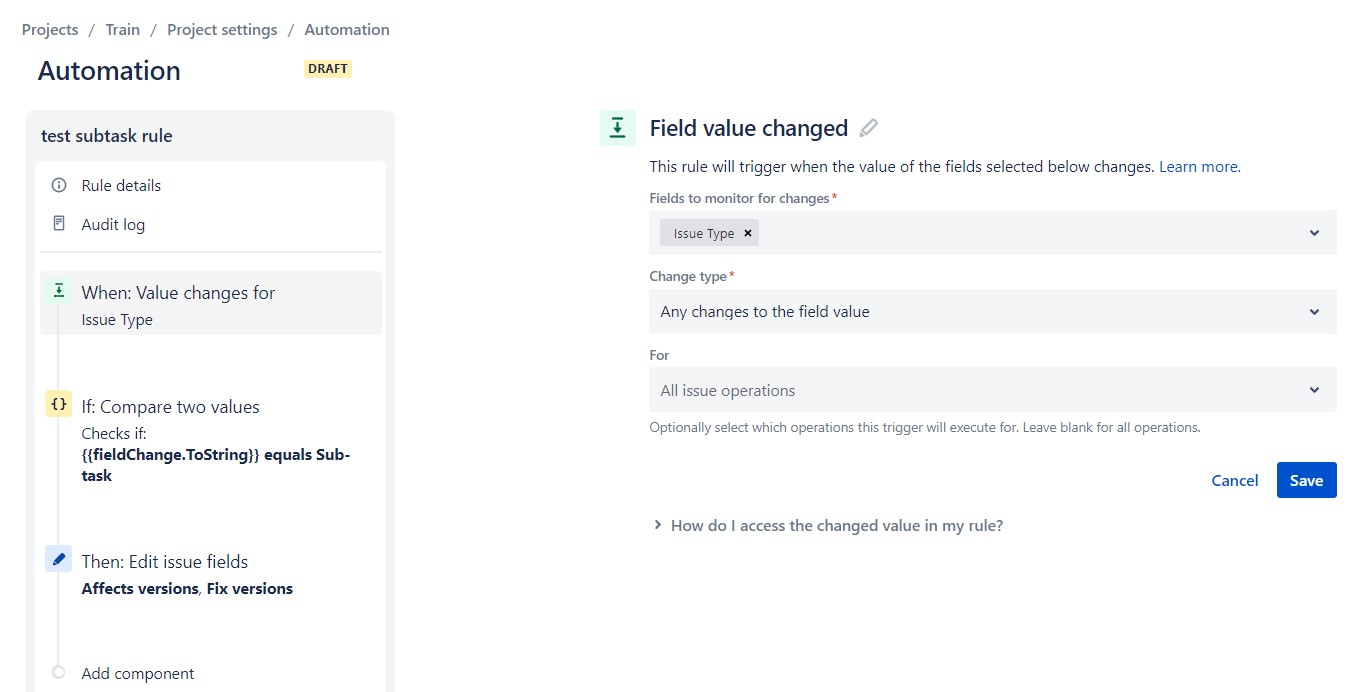 Solved: Automation rule not kicking in when changing issue...