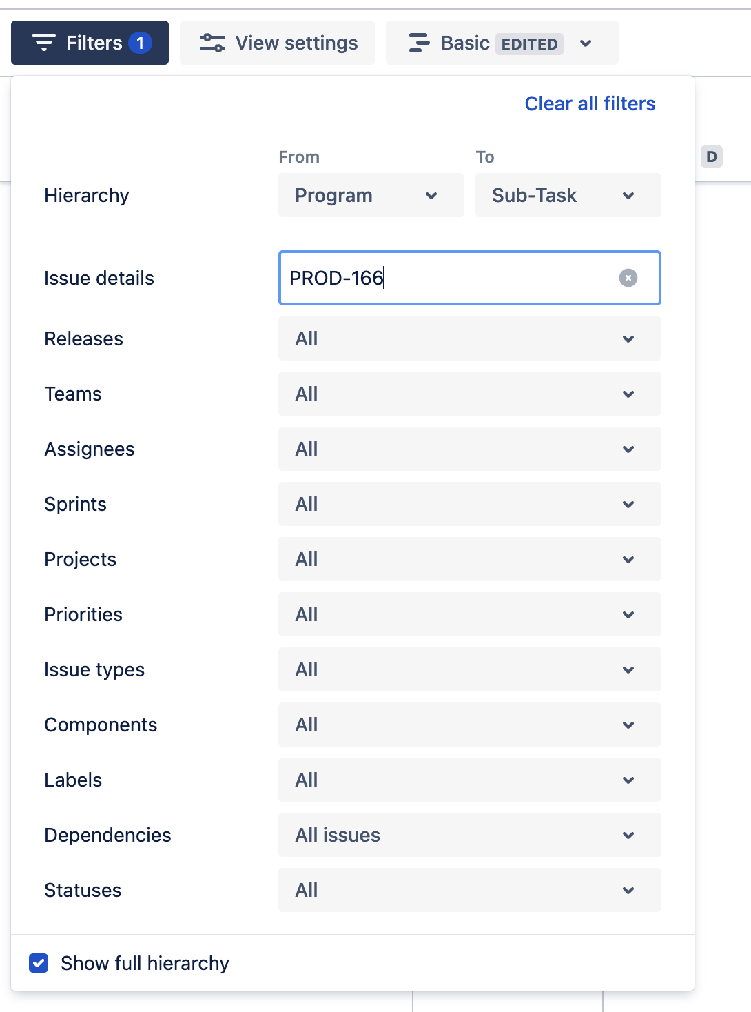 JQL for 2 projects