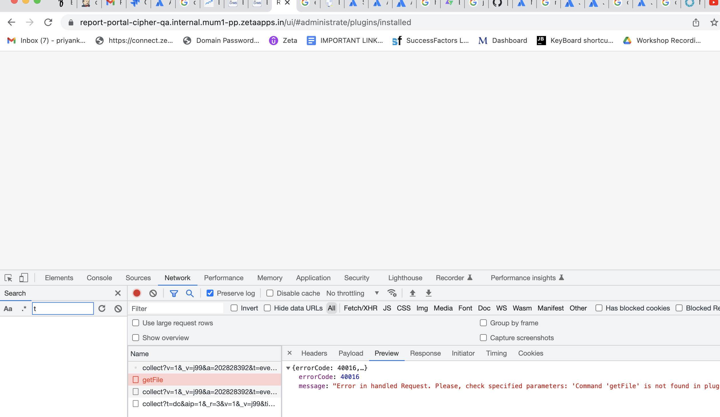 getting error in handled Request. Please, check sp...