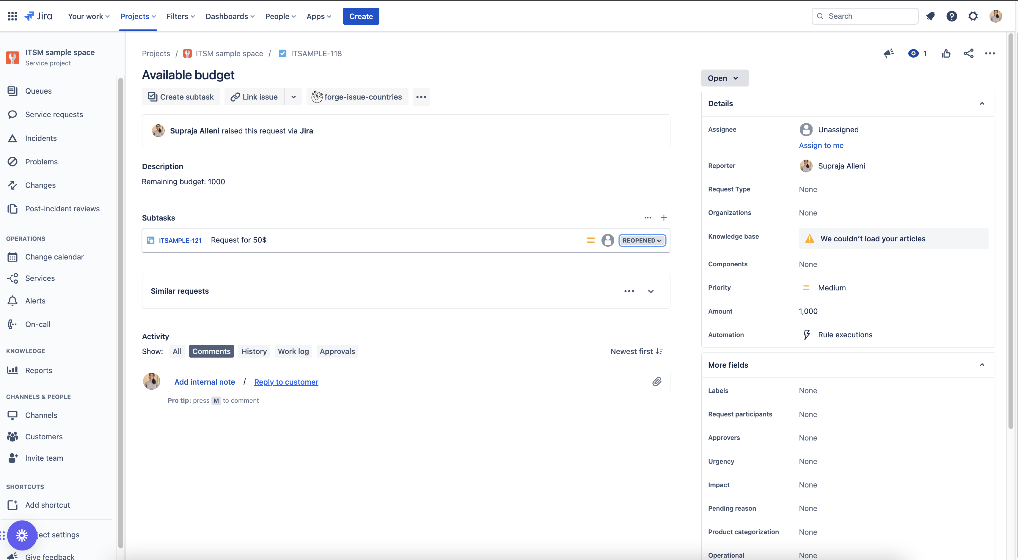 Monthly budget calculation using Automation.