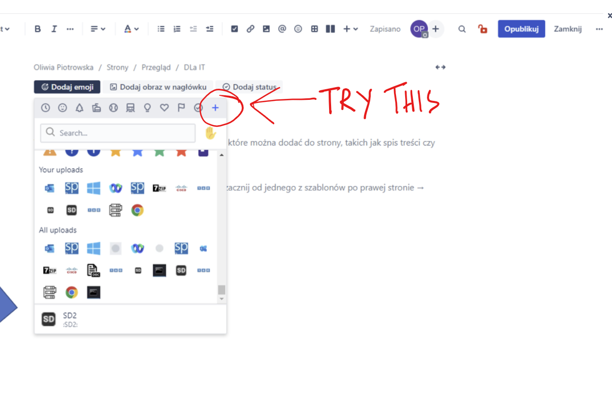 I didn't see a button +Add your own emoji