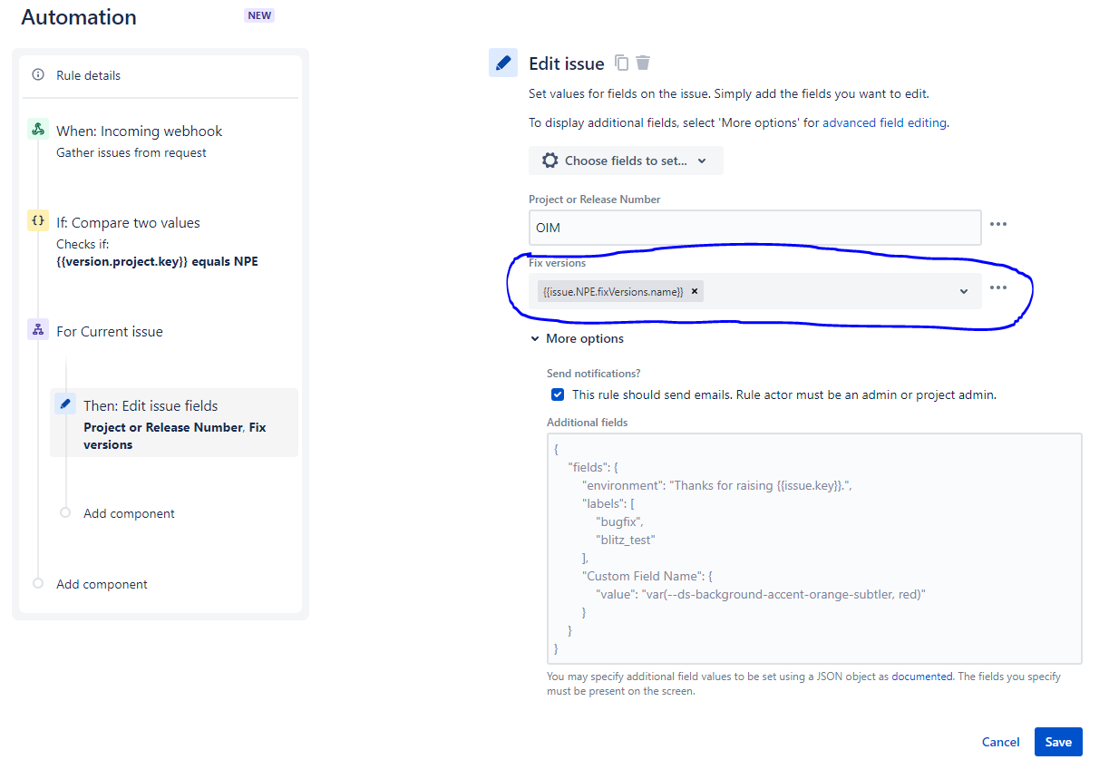 Sync releases between two project instance