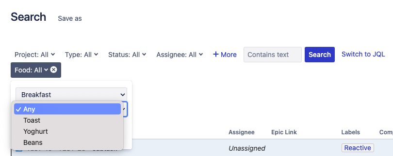 How to create a filter in a double dropdown