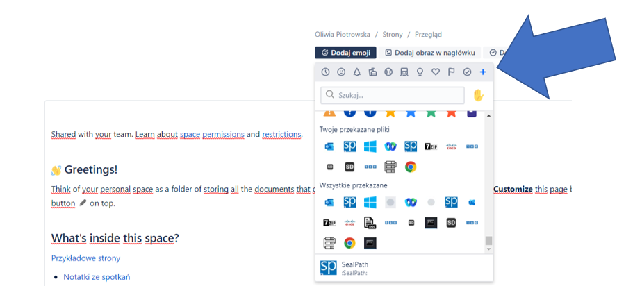 I didn't see a button +Add your own emoji