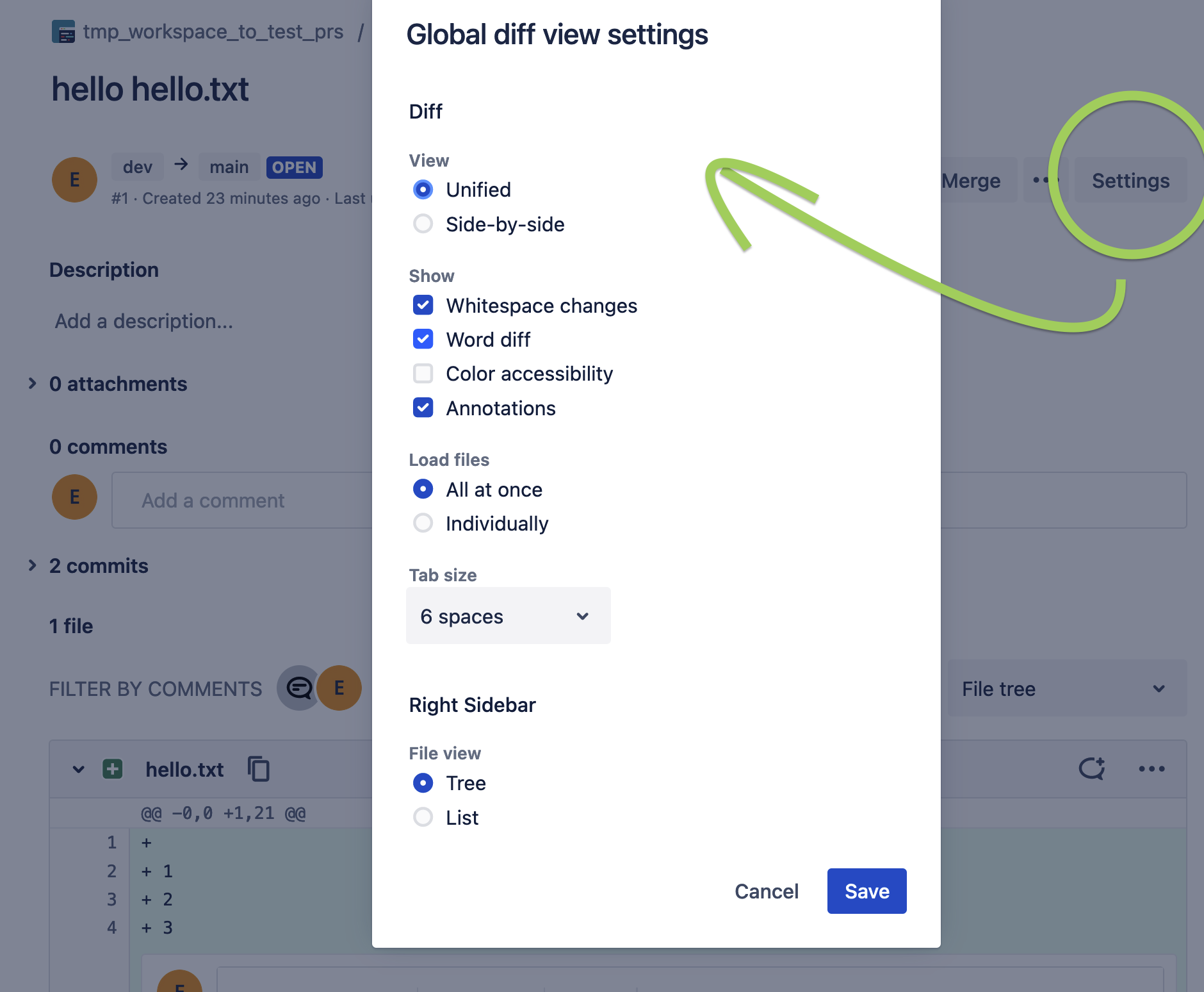 Bitbucket Pull-Request features