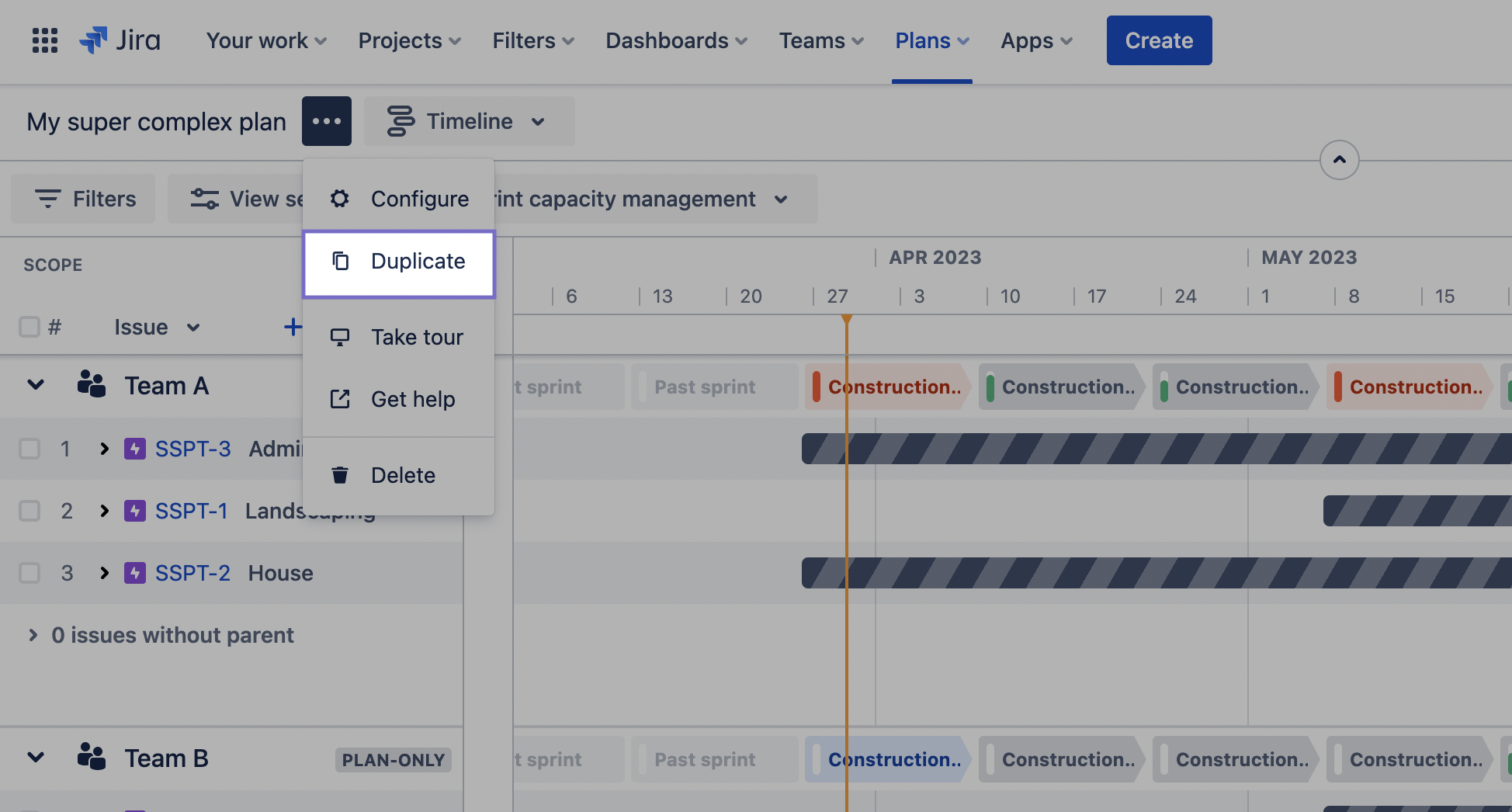 Copy any plan in Jira Software Advanced Roadmaps