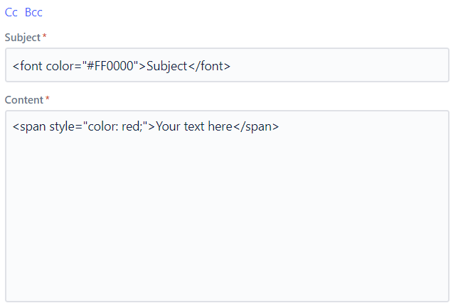 Solved: Can we add font color to the subject of Send Email...