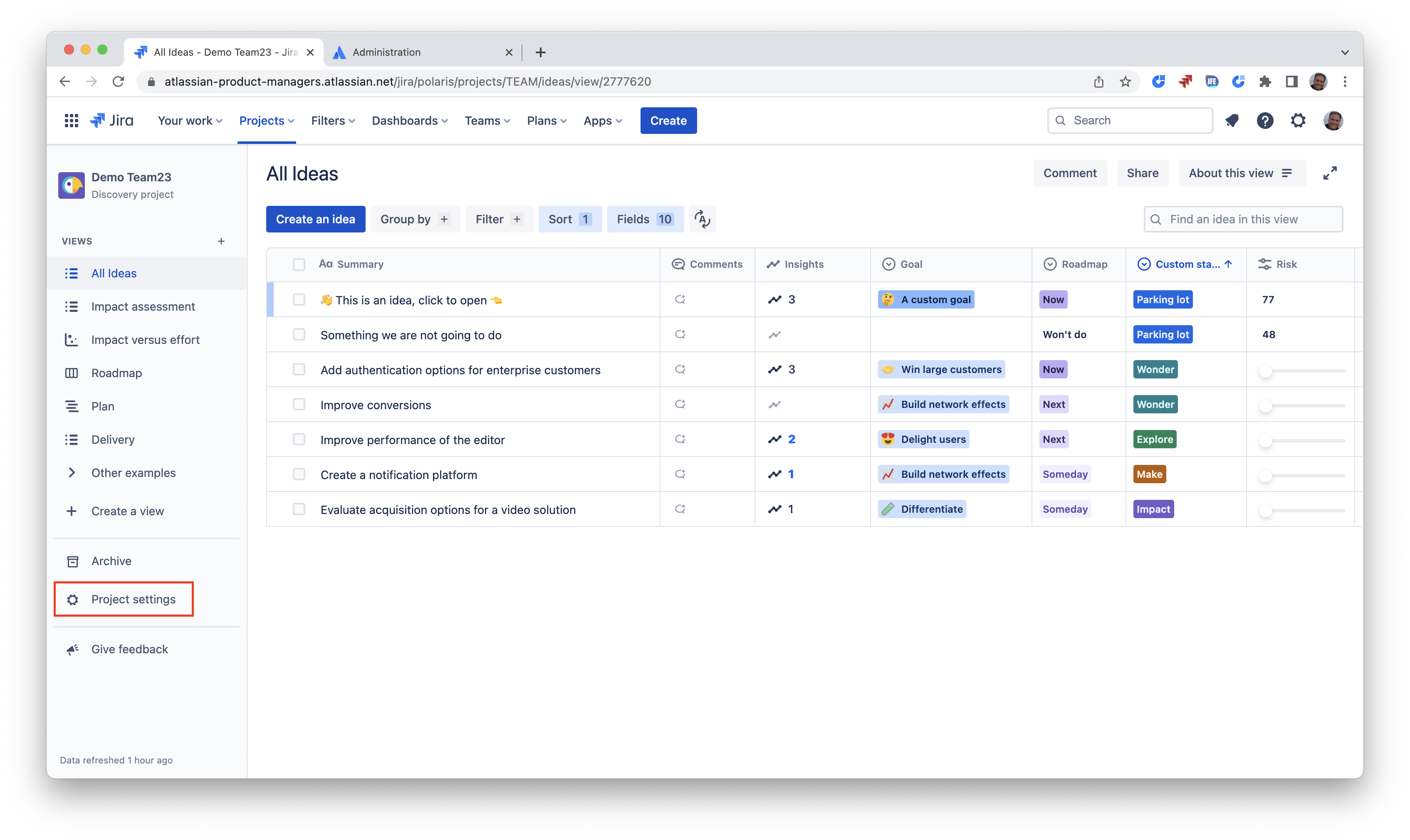 Letting contributors create ideas in a Jira Produc... - Atlassian Community