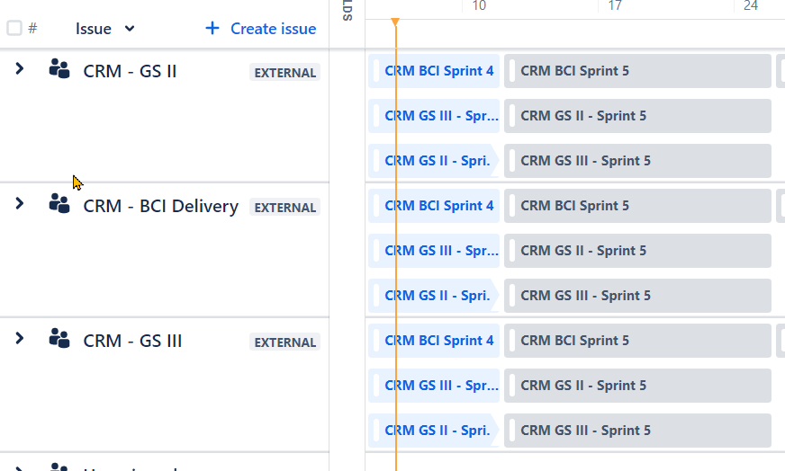 Sprints not showing on Project Roadmap (AGAIN)