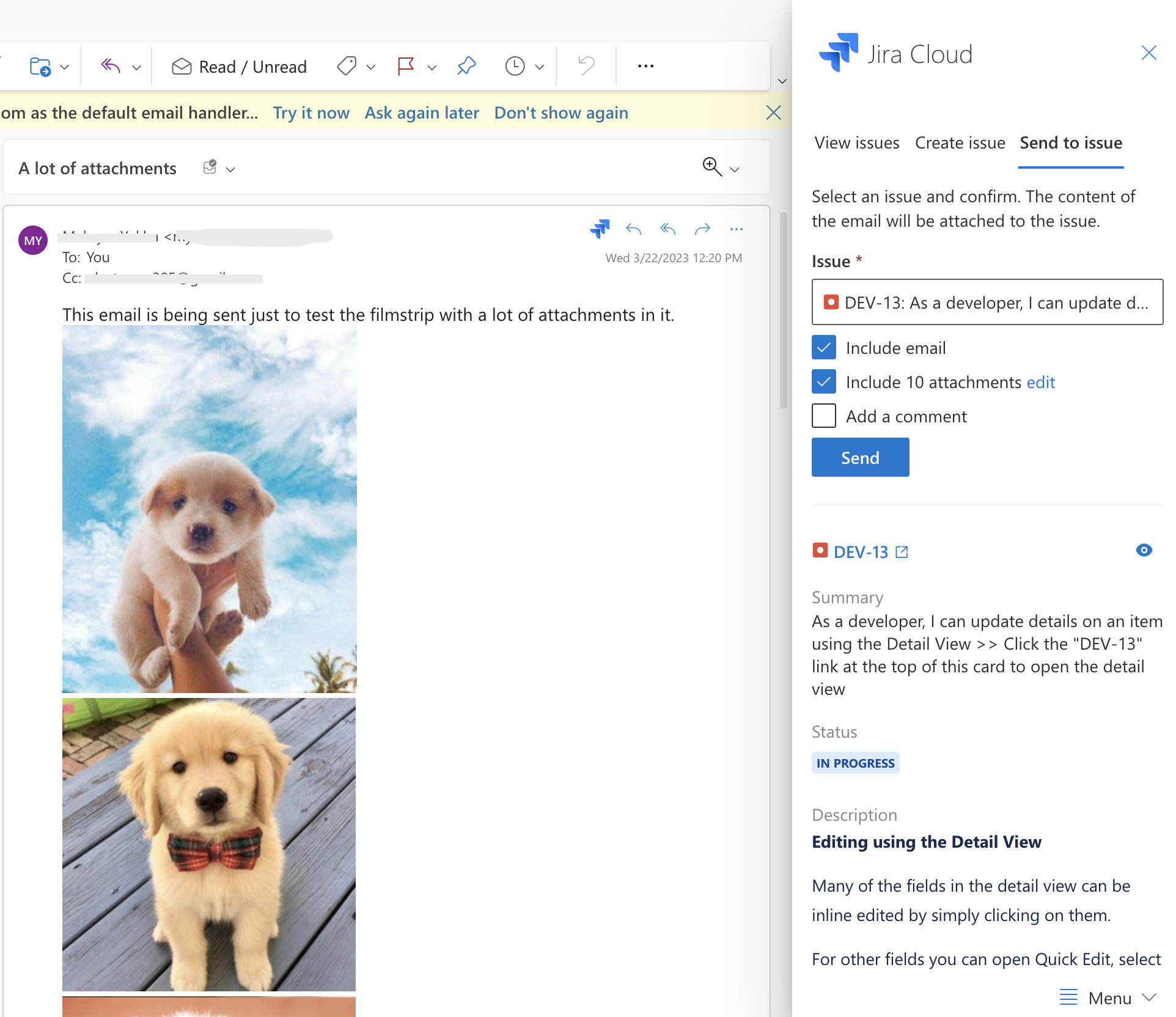 Solved: How do I attach an Outlook email to a Jira ticket?