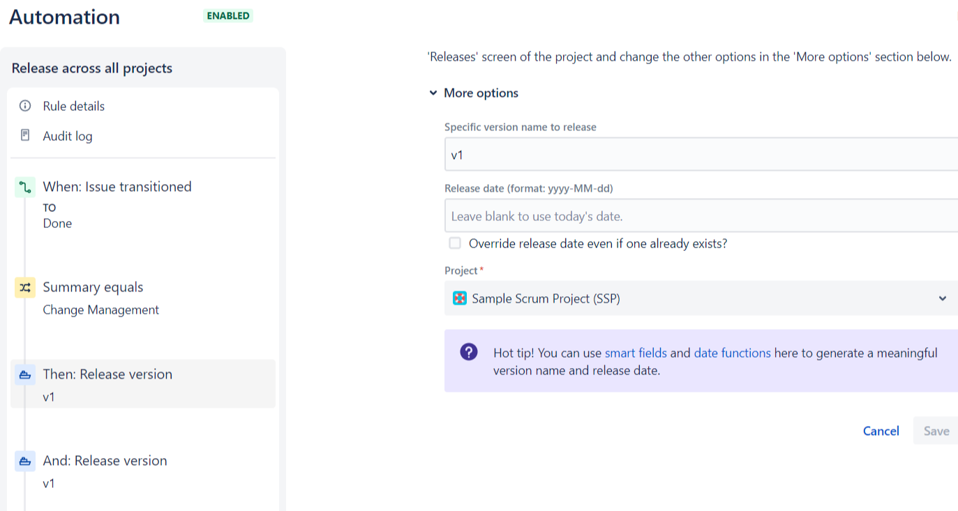 Release all versions, across multiple projects, wi...
