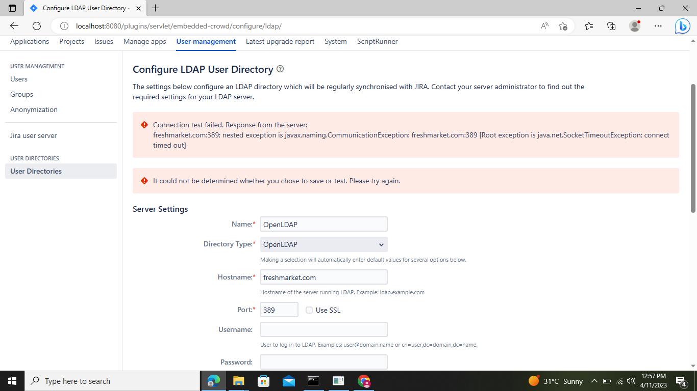 HELP ME!!! LDAP INTEGRATION IN " JIRA SERVER WINDO...