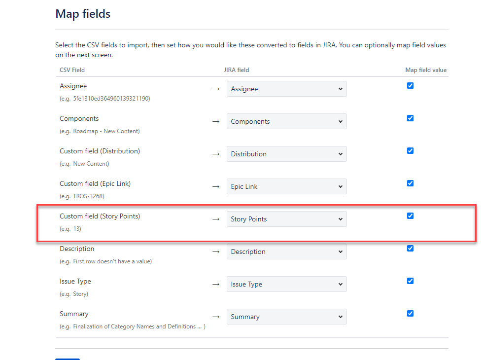 Solved: Bulk Import using CSV not updating story point val...