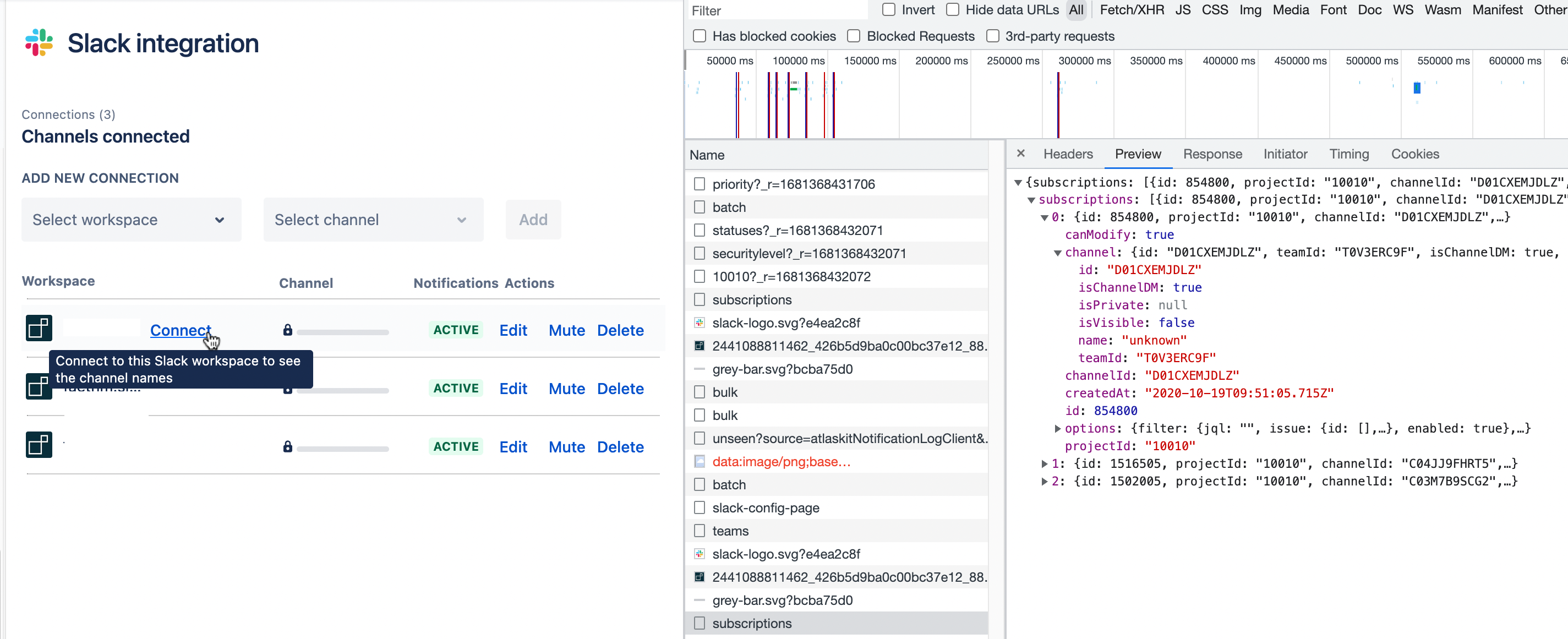 jira cloud slack connection issue