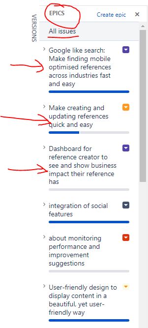 Why are the epic names not shown anymore in the ba...