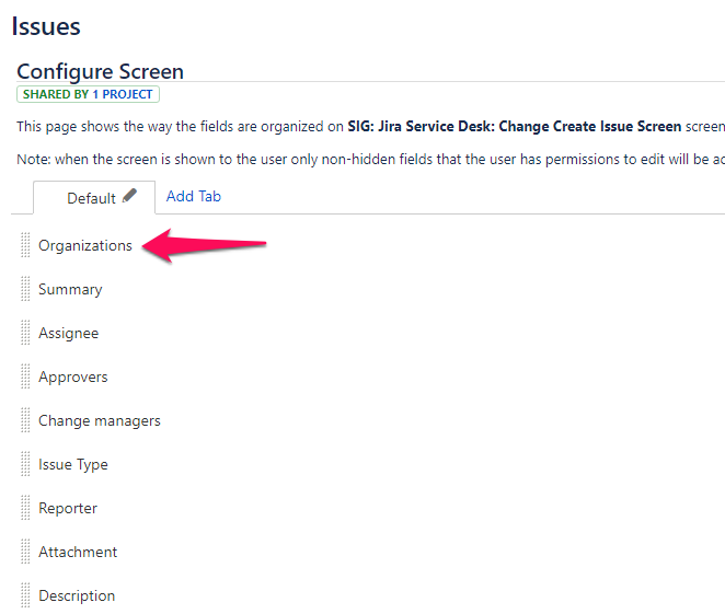 Add Organizations field in Create Screen