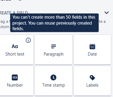 How to create more than 50 custom fields in Jira??...
