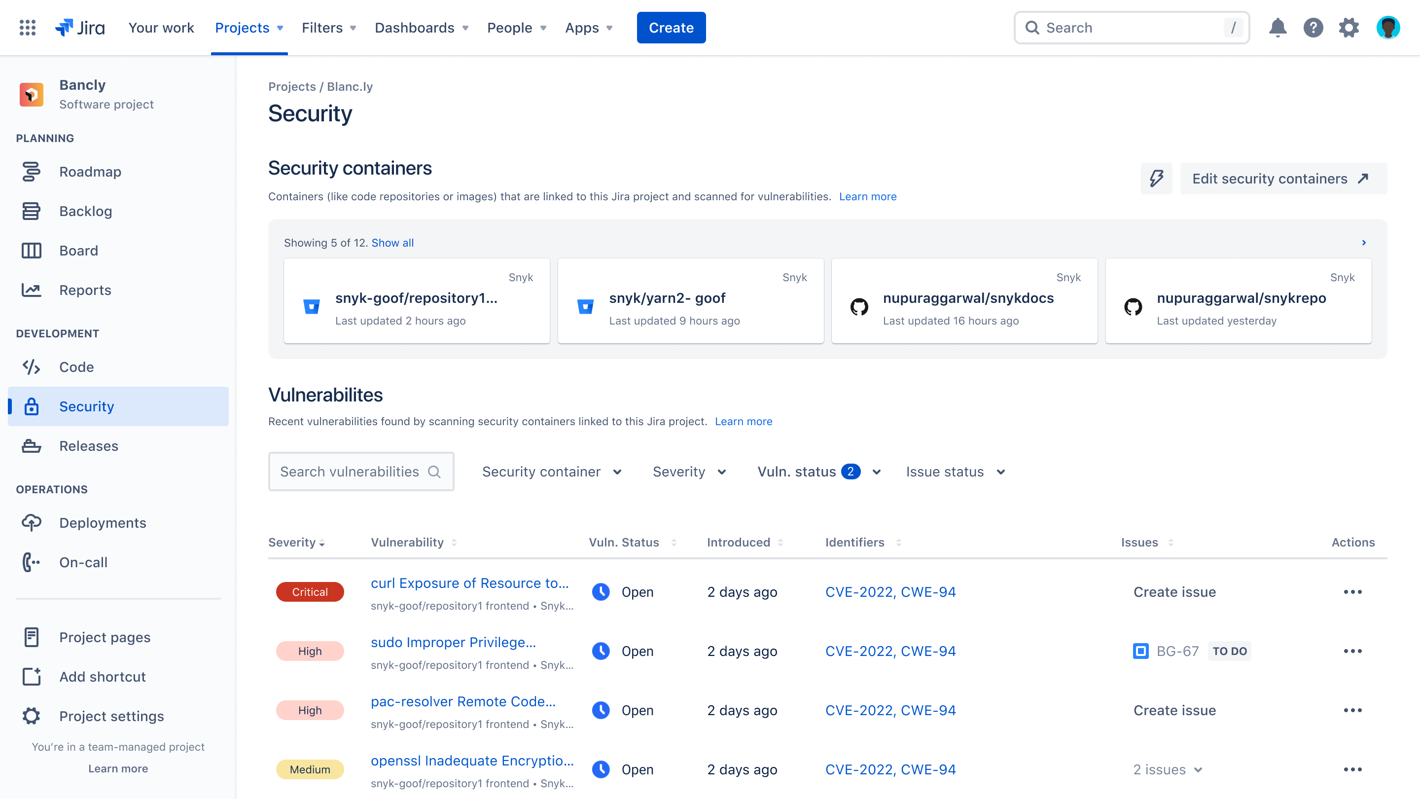 [Early Access] Security in Jira (DevSecOps capabilities in Jira Software)