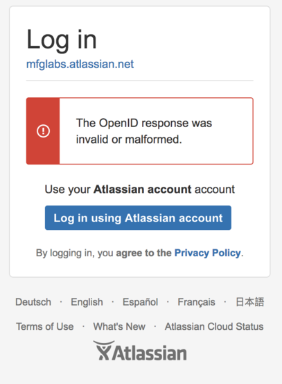 Impossible to login - Error message is "The OpenID...