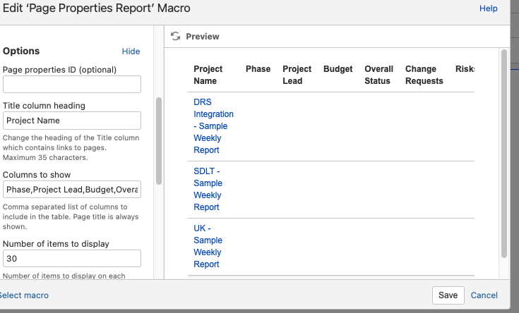 Confluence Project Management Dashboards