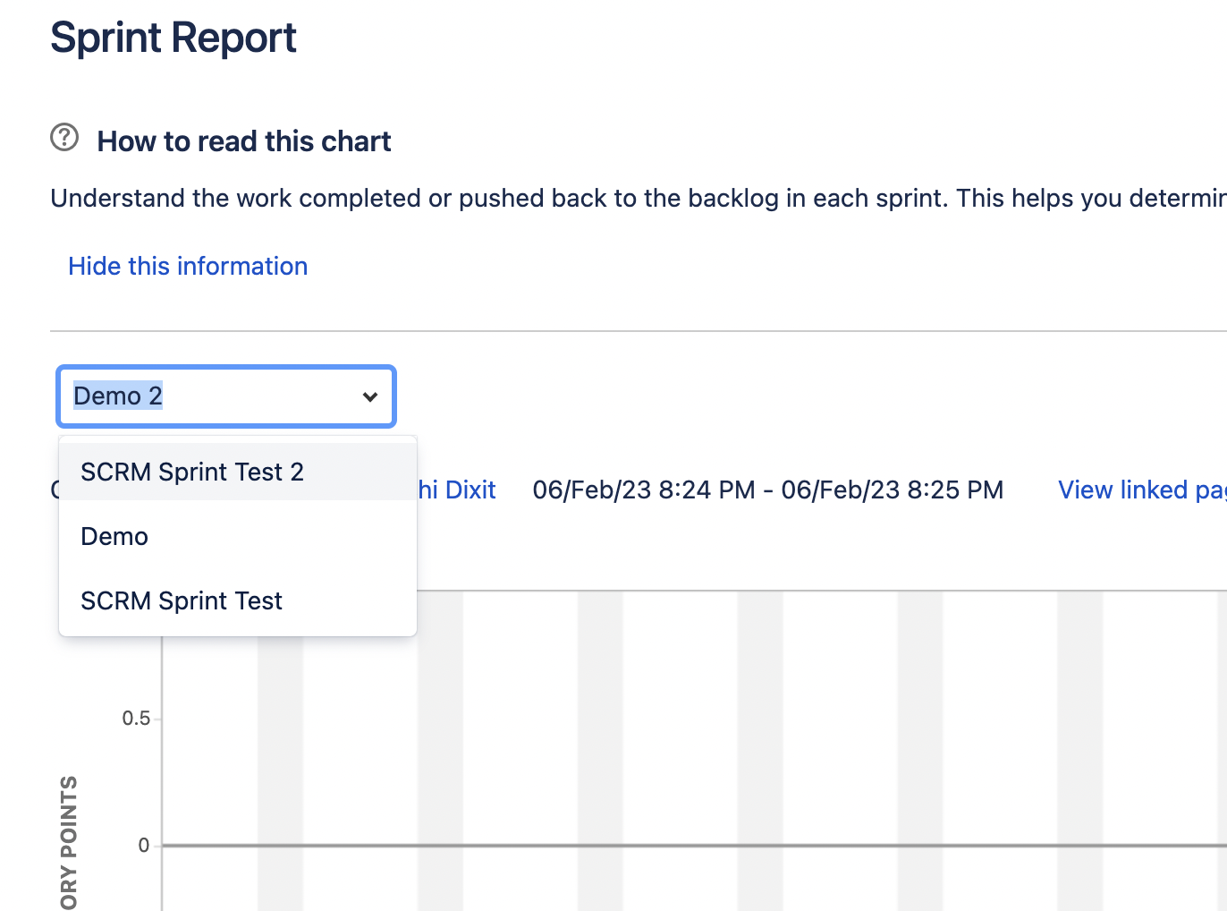 Sprint Report shows previous sprint; not current a...