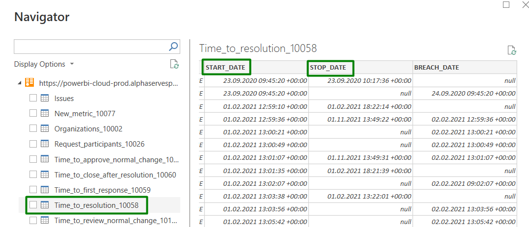 date and time field in database