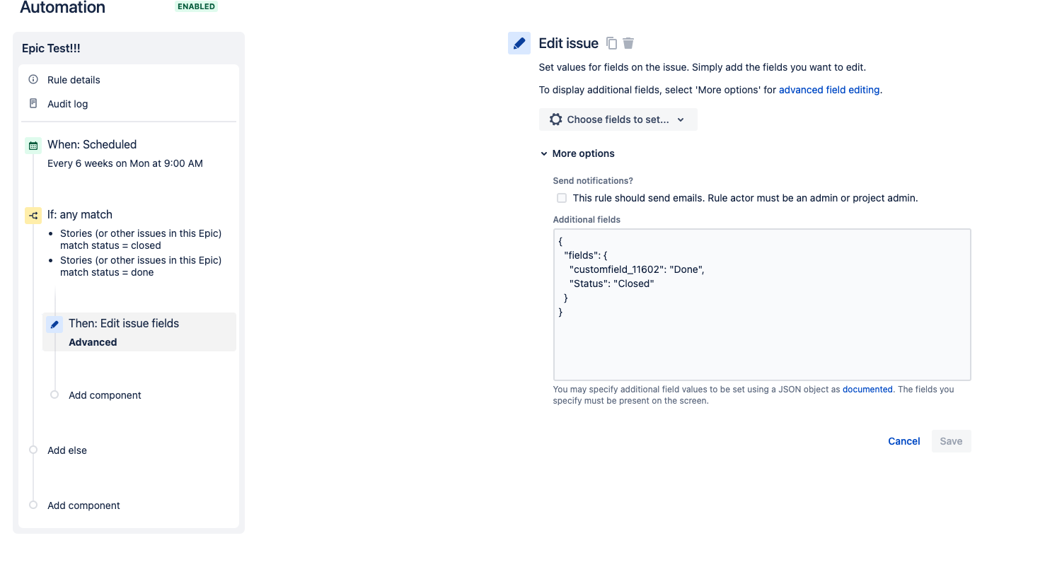 Solved: Automation setup to update Status and Epic Status ...