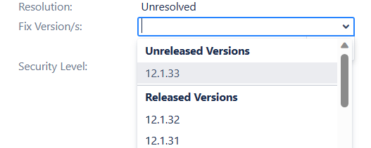 Create issue and fix version drop down behavior ch...