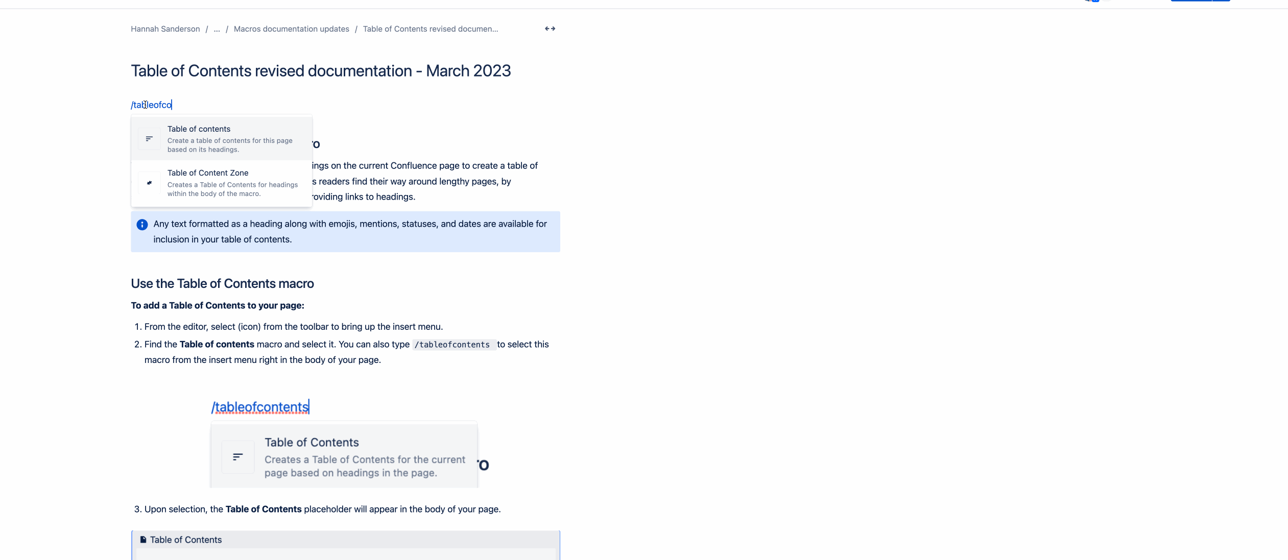 The Table of Contents Macro has a new look! - Atlassian Community