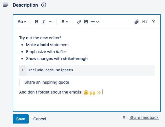 New editor in Trello card descriptions and comment... - Atlassian Community
