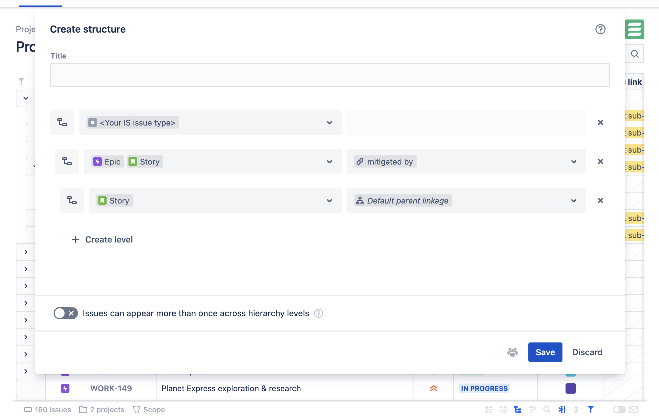 JQL to Return Epics and Stories with link type mit...