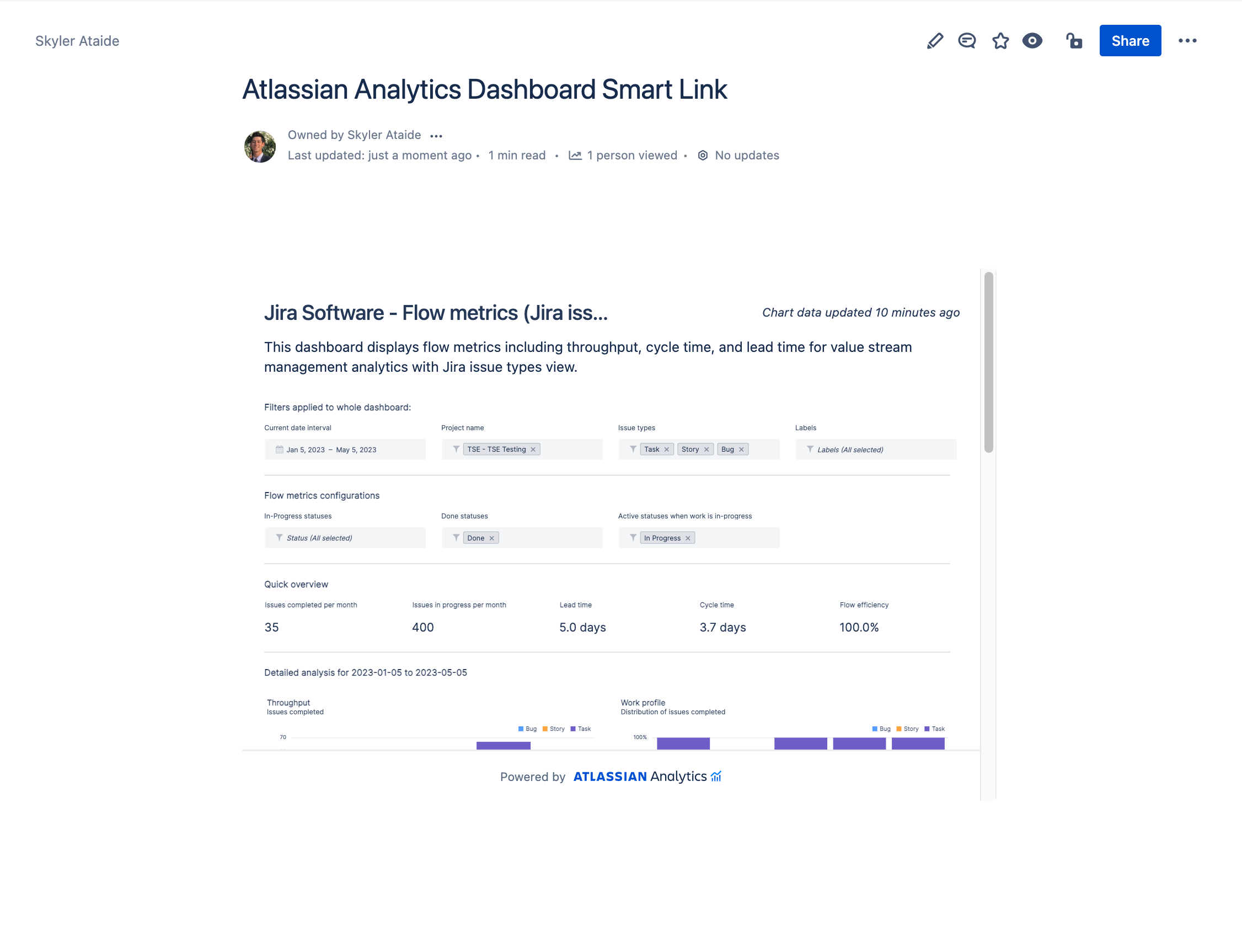 How can I view a dashboard as an end user?