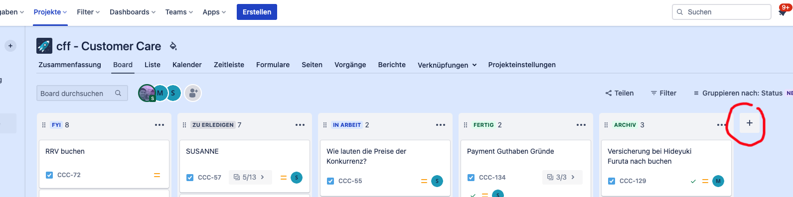 Where do I find the option to add a column in the ...