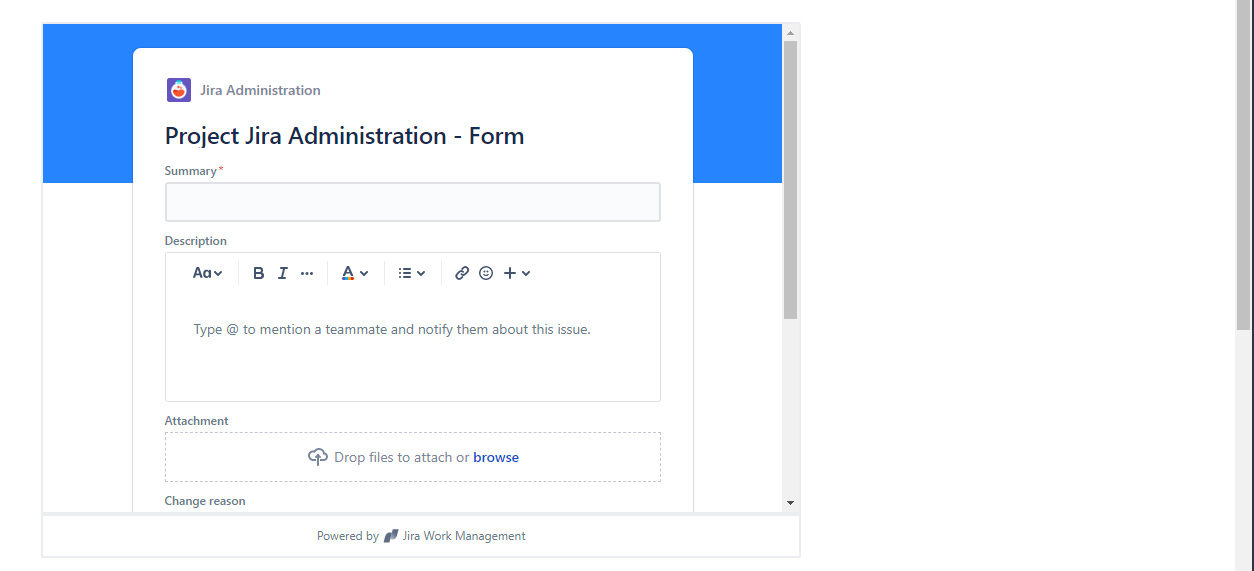Use Jira Work Management forms within Confluence pages