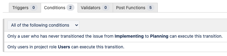 Solved: Conditions to execute transition
