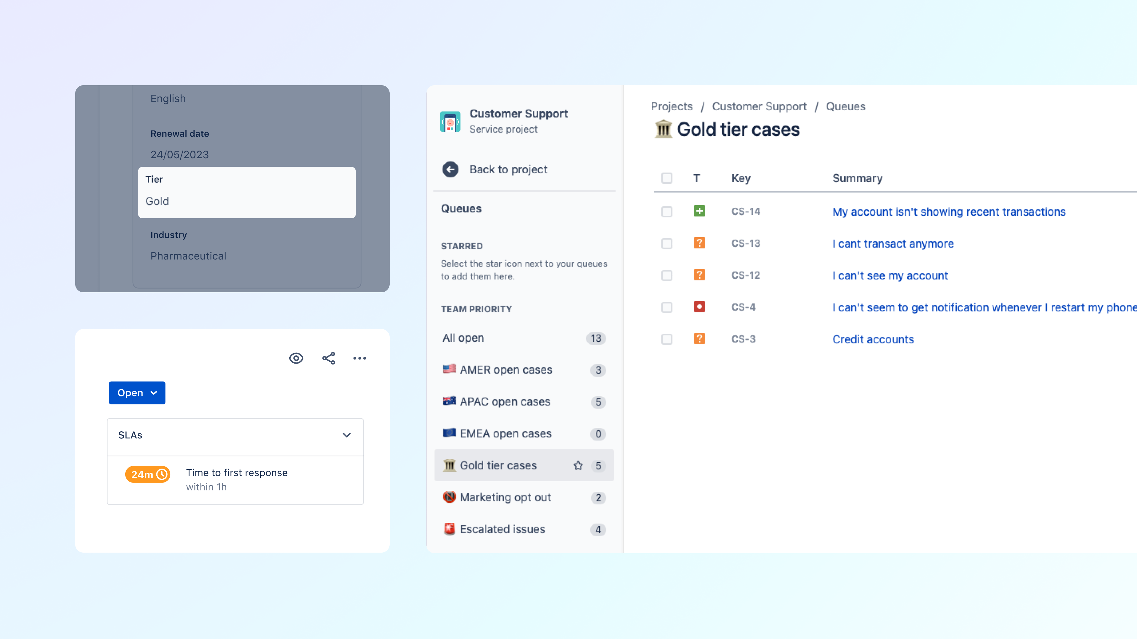 Introducing customer service management features in Jira Service Management