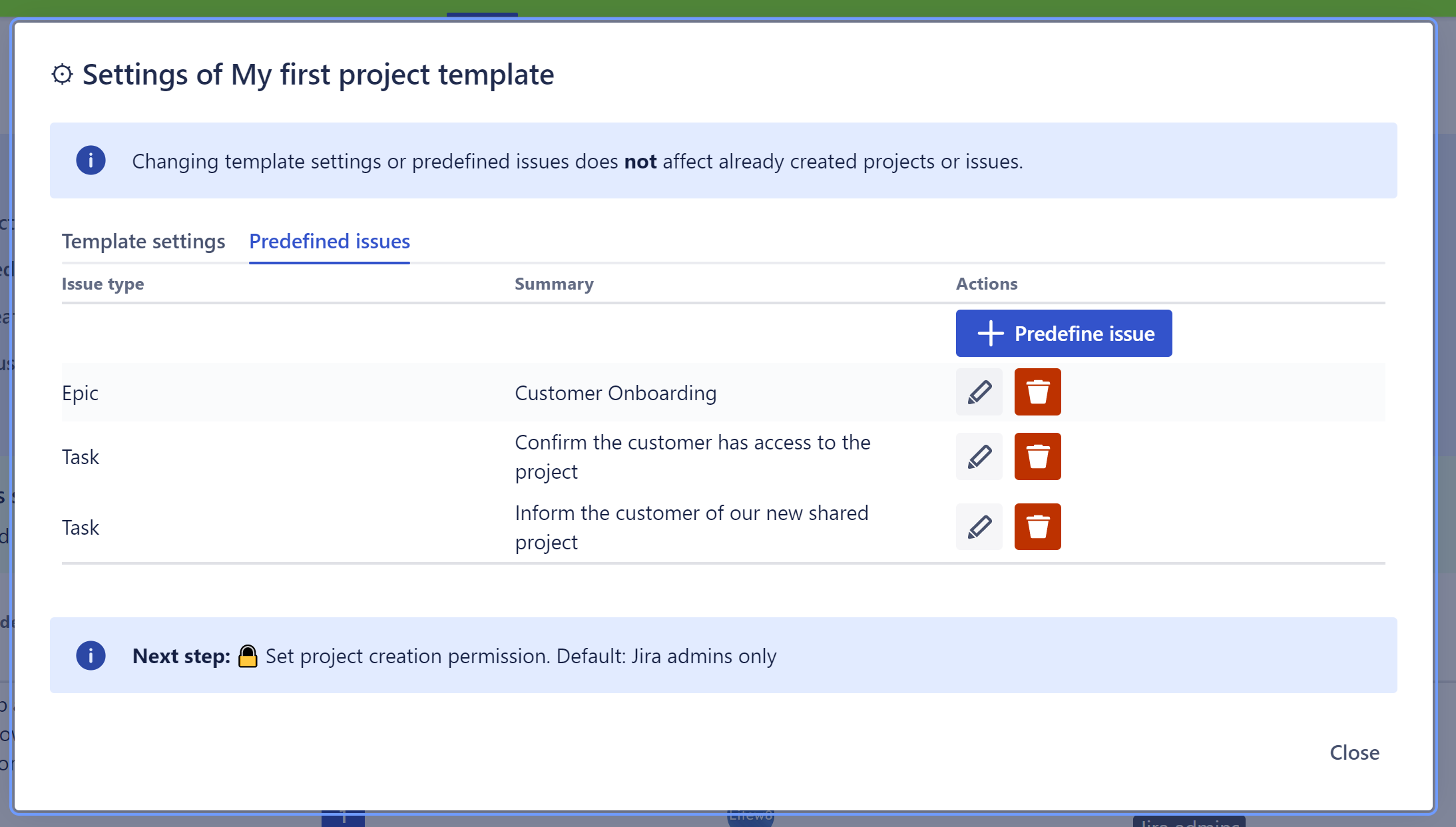 How can i create a project template?
