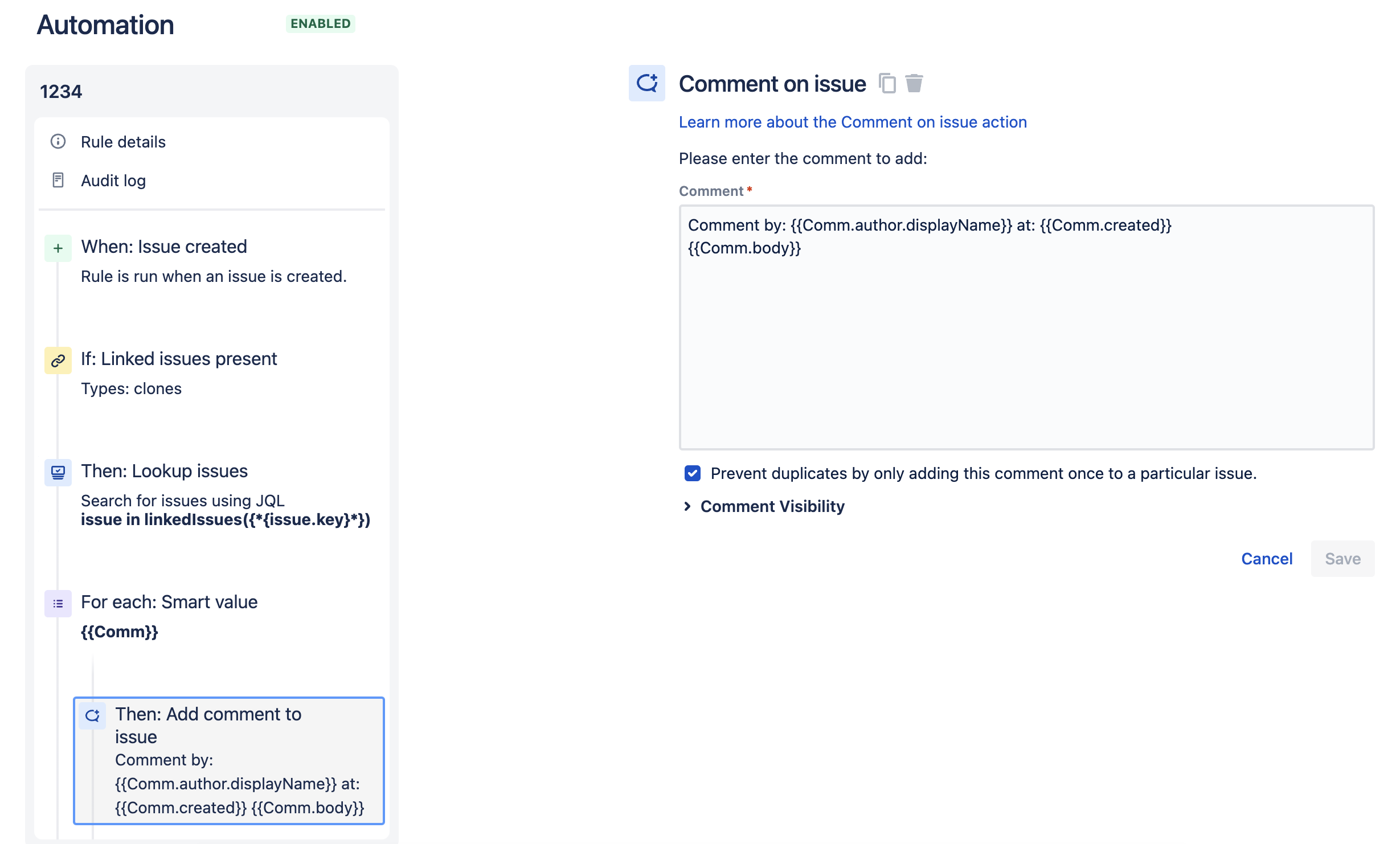 Copying comments from a linked issue