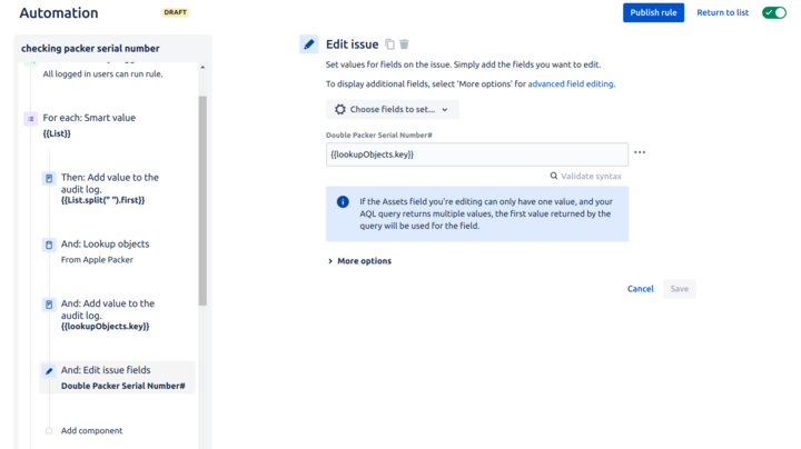 Selecting multiple object assets in insight object...