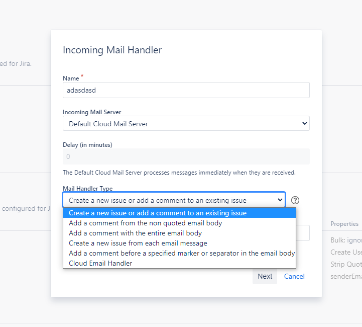 Can you customize mail handler for Cloud JSD in a ...